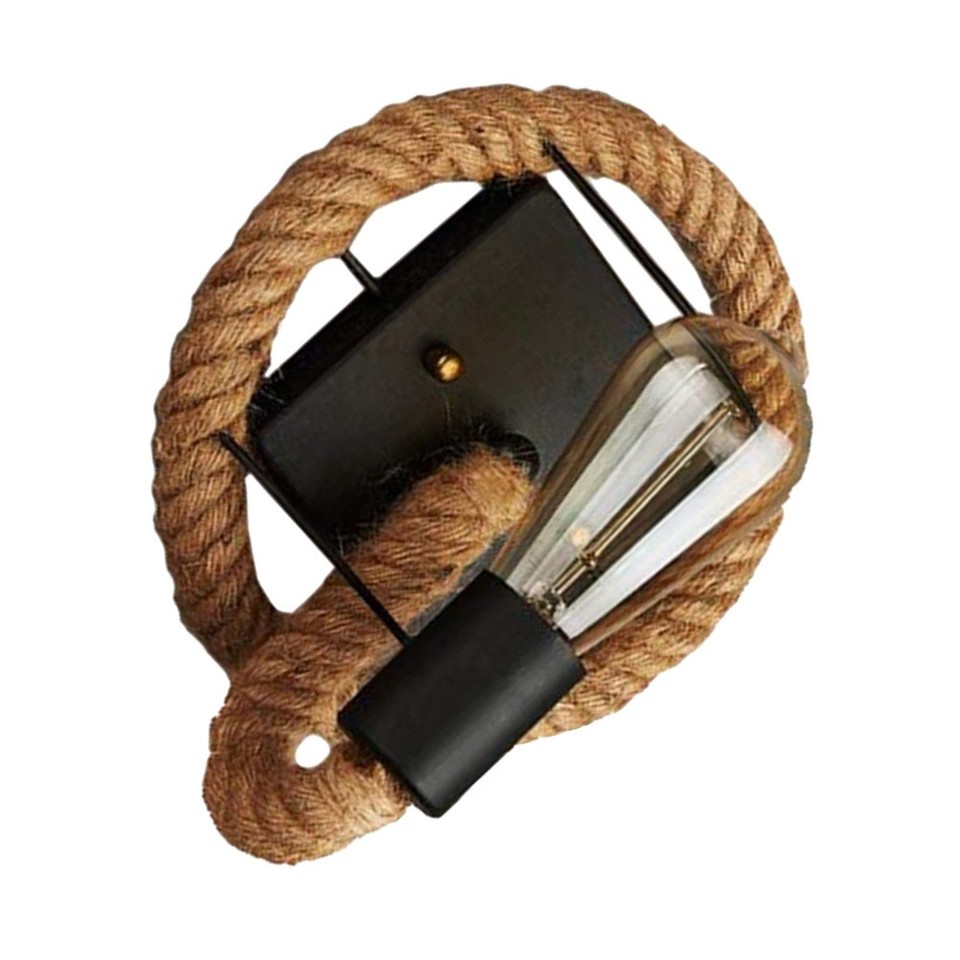 Vintage Rope Wall Lamp Bedroom Dining Hall Corridor Wall Lamp for Decor (Round | eBay UK