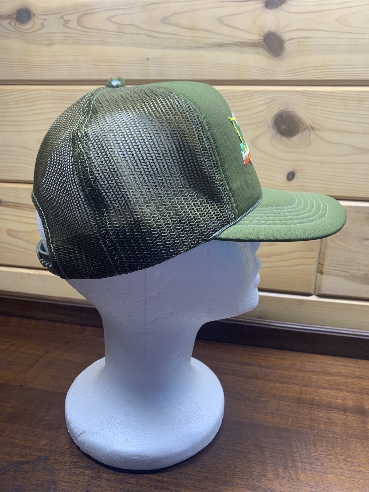 Vintage YoungAn Mexico Flag 80s Green Mesh Snap Back … - Gem