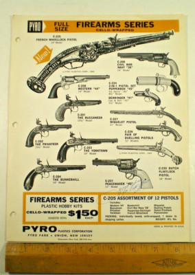 PYRO EARLY 1967 U.S. EDITION FIRE ARMS SERIES DOUBLE SIDED DEALER SALES ...