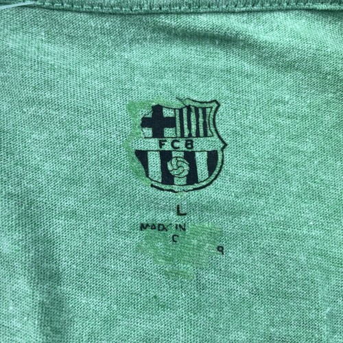 FC Barcelona Lionel Messi Leo Ringer Green Tee #10 Size Large Short ...