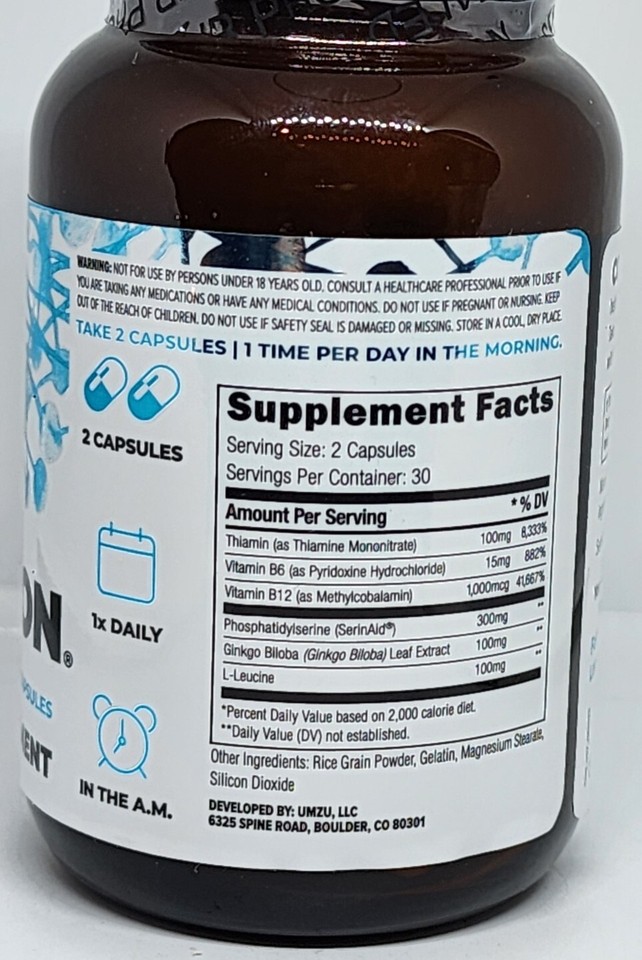 UMZU CORTIGON Cognitive Support Dietary Supplement 60 Capsules Best By ...