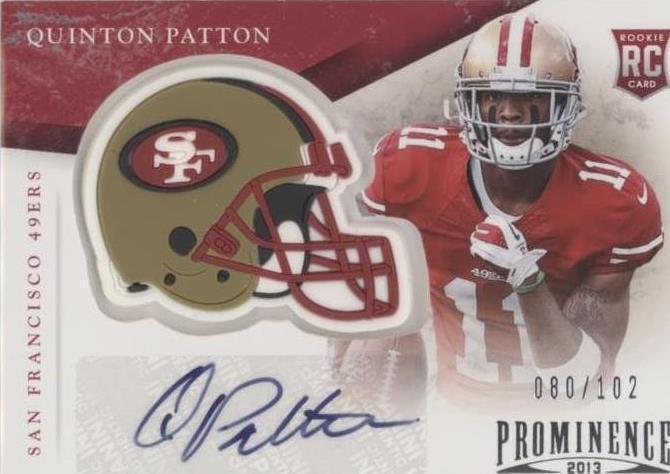 2013 Panini Prominence - Quinton Patton #175 Rookie Helmet Signatures ...