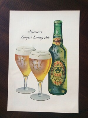 1948 vintage original color ad Ballentine’s Ale Purity Body Flavor ...