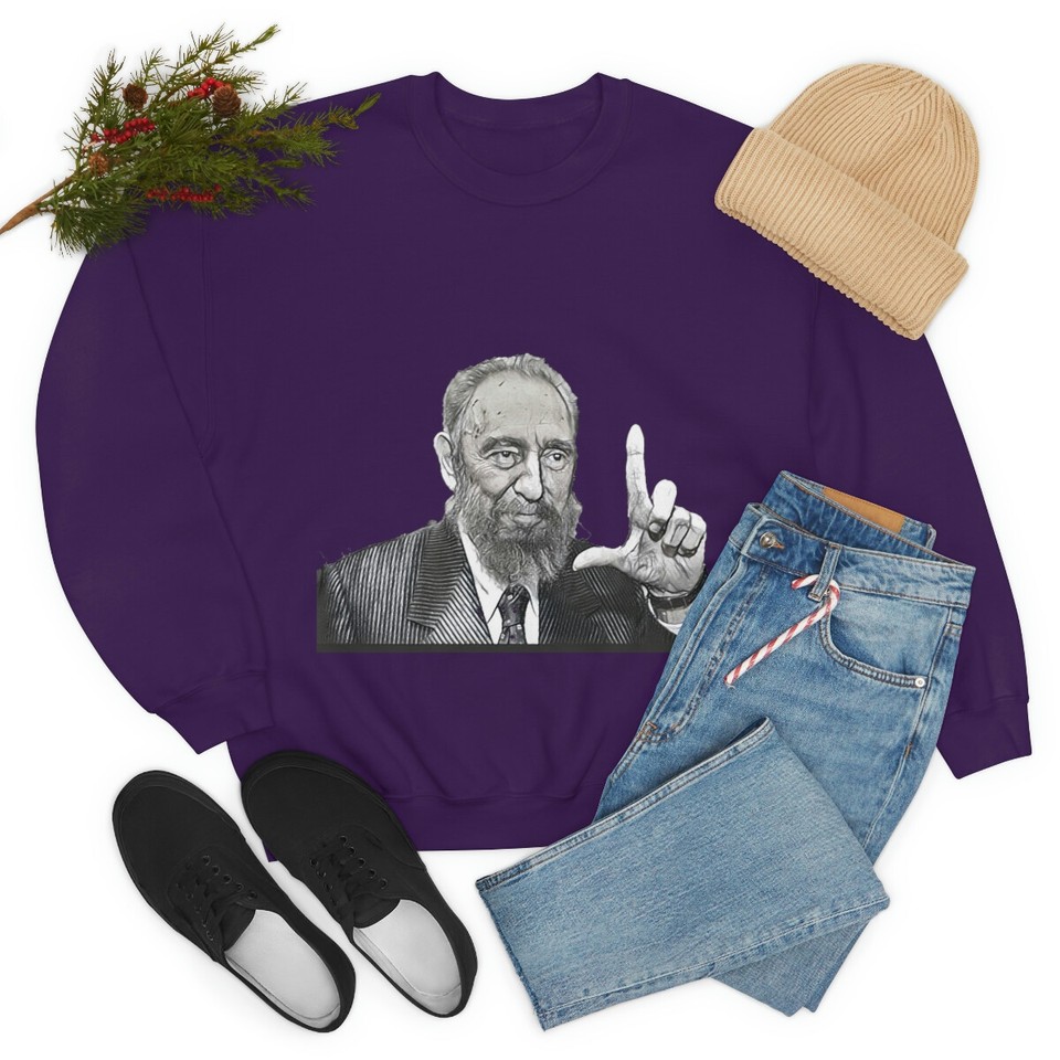 Fidel Castro Black & White Graphic Print Unisex Heavy Blend Crewneck ...