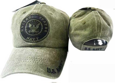 US Navy Olive Drab SUBDUED Emblem Military HAT (LICENSED BY THE US NAVY ...
