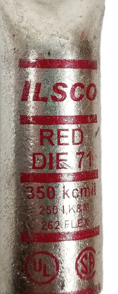 10 ILSCO CLND-350-12-134 Compression Lug Connectors Two Hole Red Copper ...