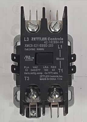 ZETTLER Controls Contactor 42-102664-06 25; FLA 35 RES 240 VAC 24 V ...