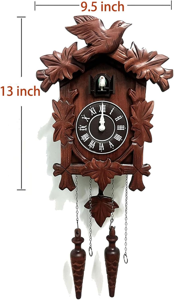 Cuckoo Clock Vintage Large Wooden Wall Clock Handcrafted 13X9.5 Inch ...