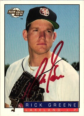 Rick Greene #55 Signed 1993/1994 Fleer Excel MILB Card AUTO Lakeland ...