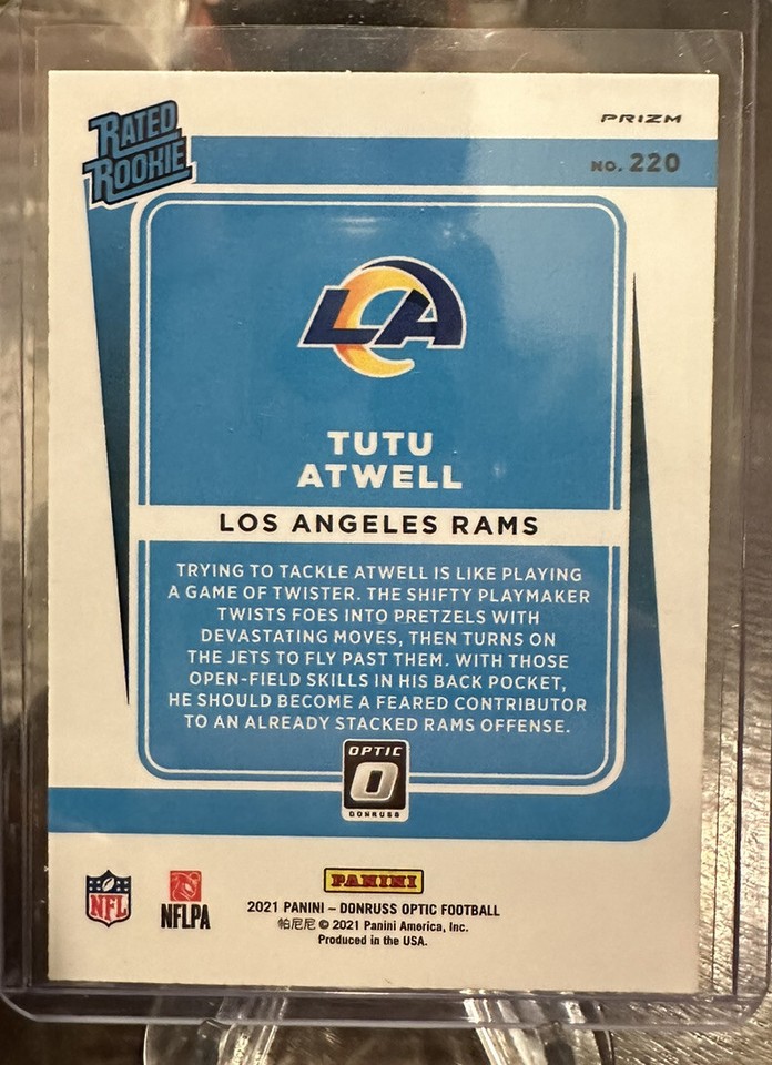 2021 NFL Optic TuTu Atwell Rated Rookie Candy Cane Case Hit SP | eBay