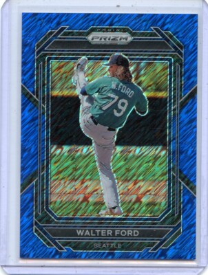 2023 PANINI PRIZM #21 WALTER FORD "BLUE SHIMMER PRIZM" RC #7/7, SEATTLE ...