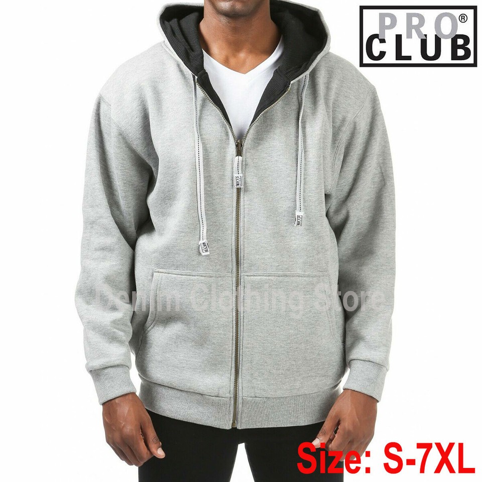 Pro Club Reversible Full Zip Hoodie Heavyweight Thermal Jacket ...