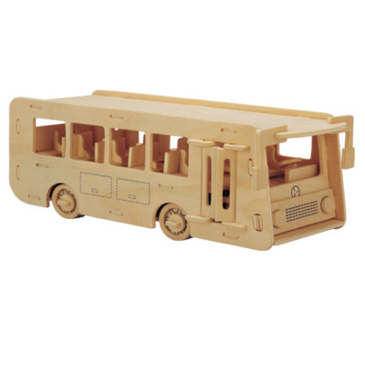 Autobus 3D Holzbausatz Fahrzeug Bus Omnibus Linienbus Holz Puzzle ...