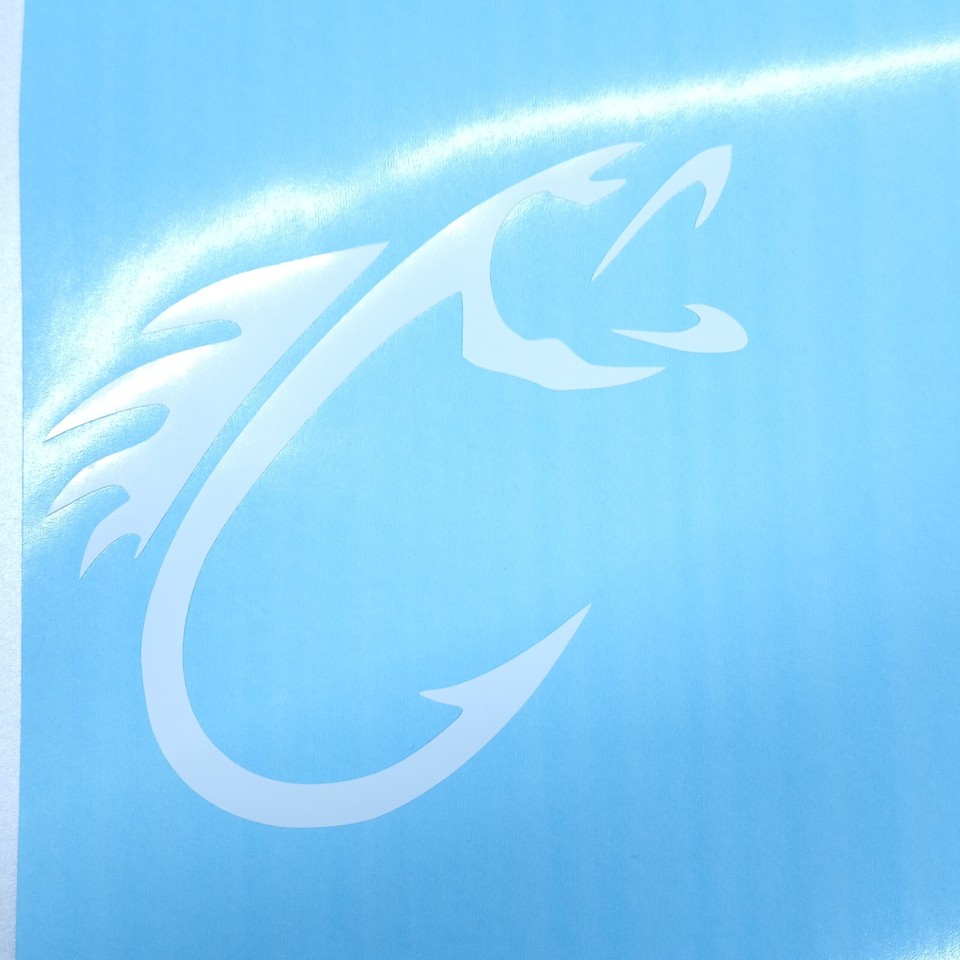Fish Hook Vinyl Decal Car Truck Boat Laptop Fishing Sticker | eBay