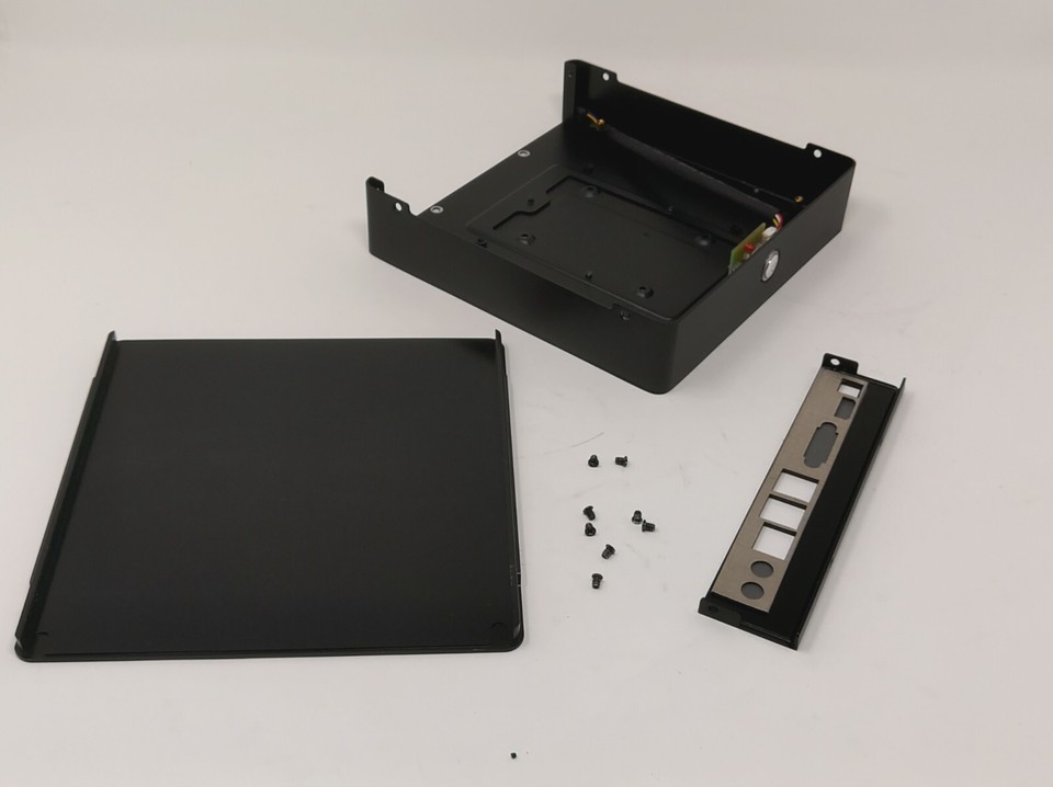 Super Slim Black Aluminum Mini-ITX PC Case for Fanless DC Motherboard ...