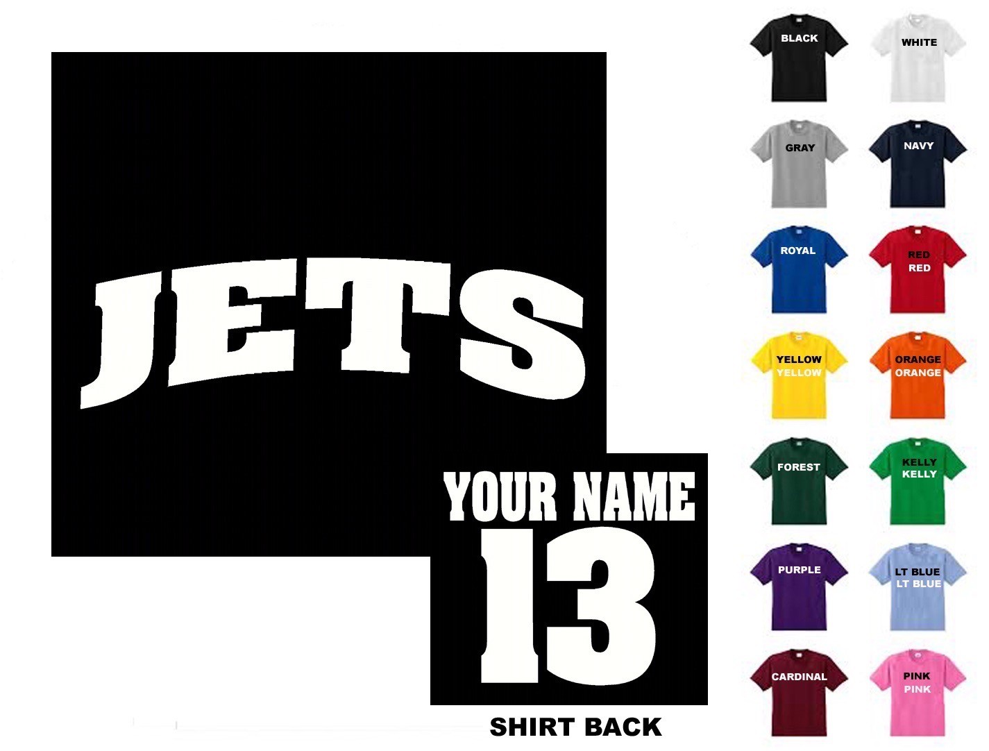Jets College Letters Hockey Custom T-shirt #289 - Free Shipping | eBay
