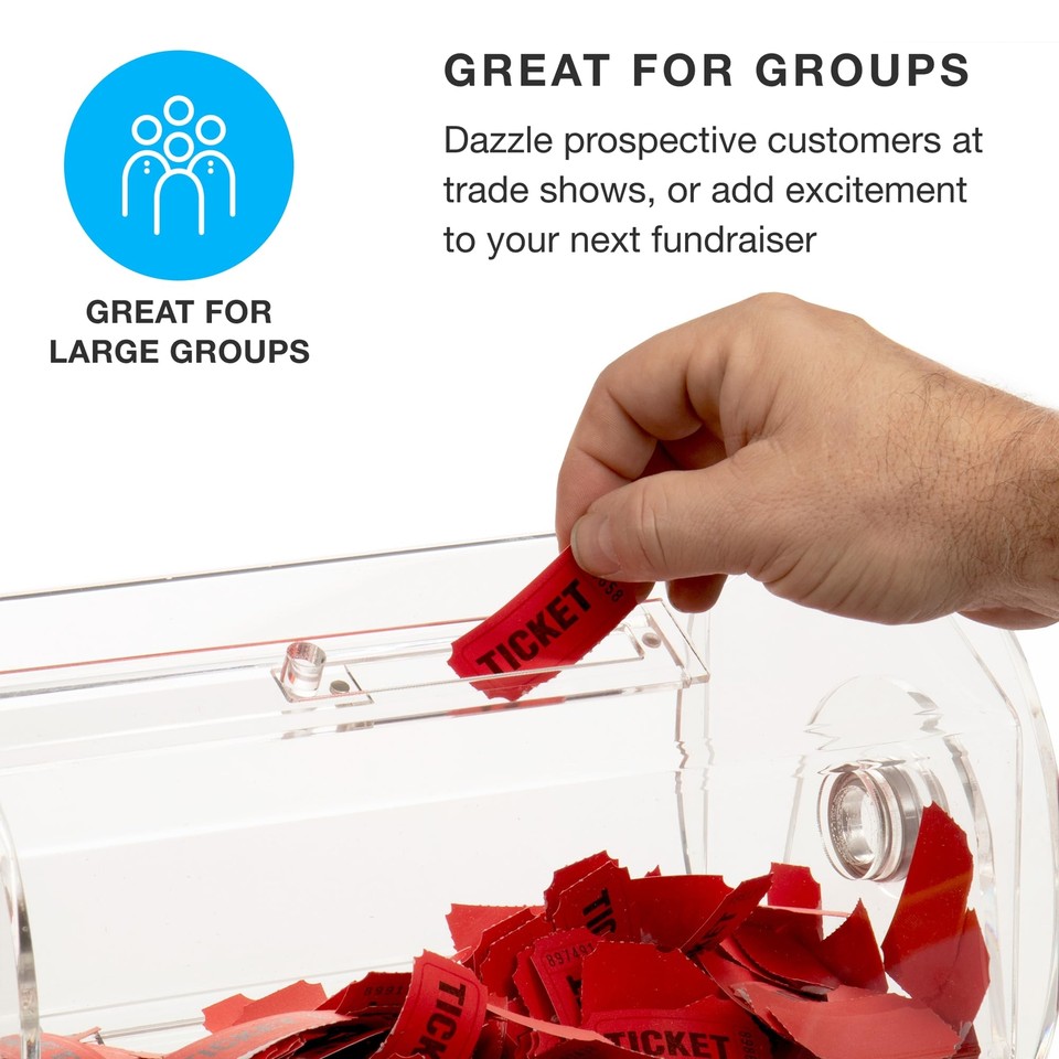 Clear Acryclic Raffle Spinning Drum - Spinning Raffle Box for Balls ...