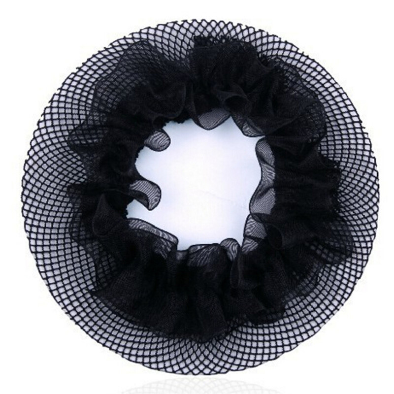 2PCs Women Ballet Dance Skating Snoods Hair Net Bun Cover Black Nylon ...