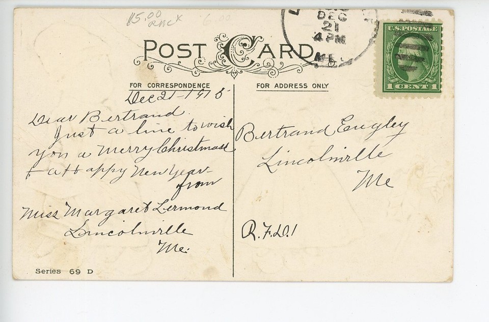 Cute Antique Embossed Xmas Postcard DUTCH KIDS "Gif her Sumding Schweet ...