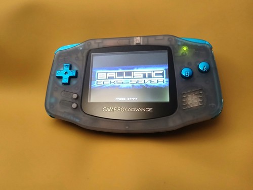 Modded Gameboy Advance Console With iPS v2 Backlite LCD - Clear Glacier ...