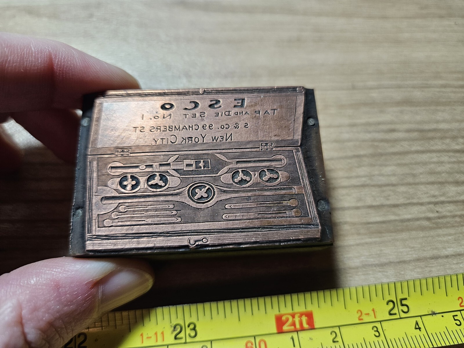 Vintage Letterpress Printing Block ESCO Tap And Die Set New York City ...