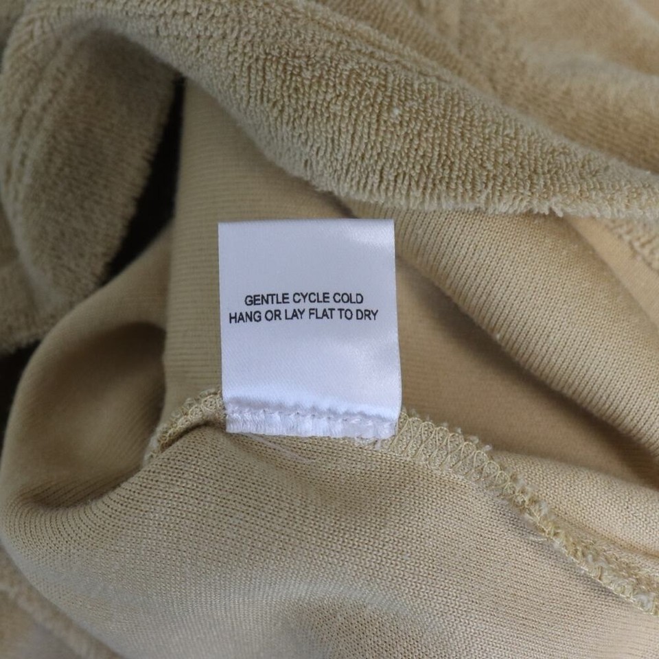 Alice Pearl Weekend Top Latte Tan Small Terry Cloth Button Down Short ...