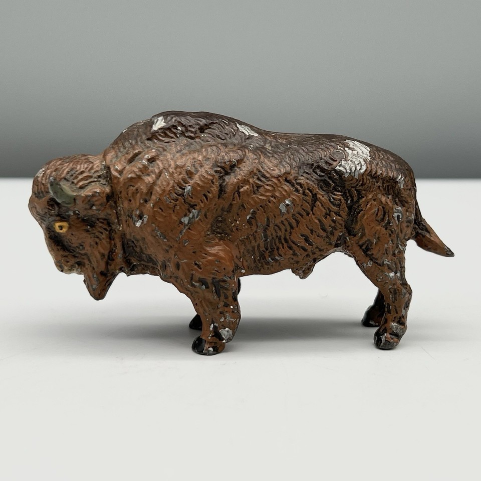 Rare GERMANY 2" BISON BUFFALO 30s Cold-Painted LEAD METAL Western ...