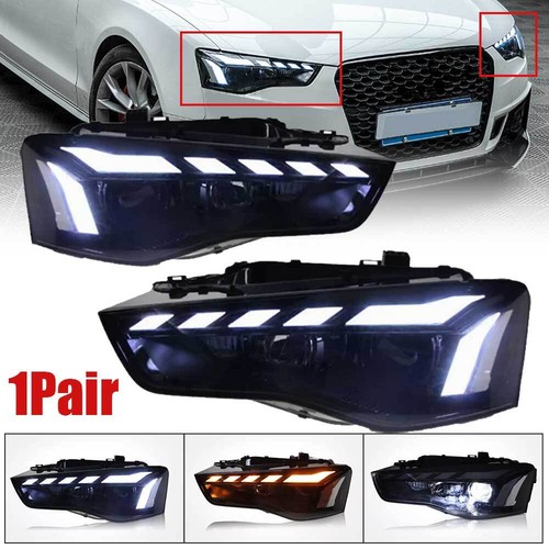 Pair Full LED Headlights Projector Lens DRL Upgrade For Audi A5 2012-16 ...