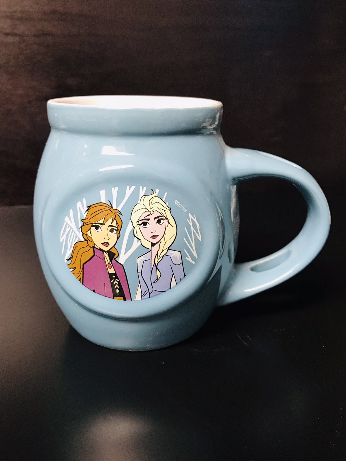 Disney 2019 Frozen Blue Elsa Anna Coffee Mug 4.25"H Hot Chocolate Tea ...