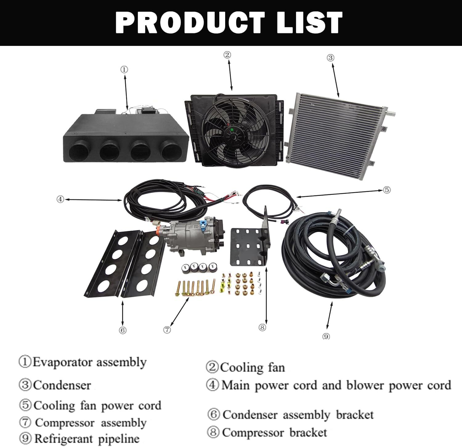 12V Universal Electric Parking air Conditioning Heating&Cooling ...