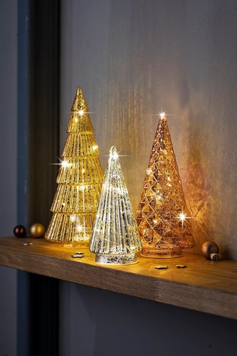 LED-Tannen "Sparkle" 3er-Set Deko Weihnachtsdeko Advent Dekoration ...