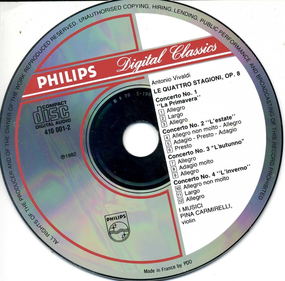 VIVALDI Le Quattro Stagioni I MUSICI Pina CARMIRELLI [CD] Philips 410 ...