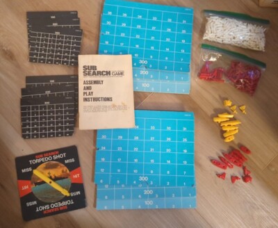 VINTAGE 1973 MILTON BRADLEY 4300 SUB SEARCH GAME REPLACEMENT PARTS LOT ...