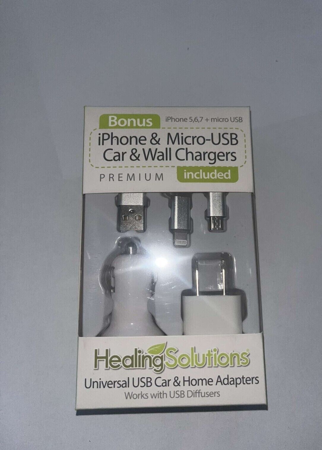 Healing Solutions iPhone & Micro-USB Car & Wall Chargers (FAST CHARGING ...