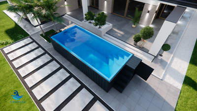 Freistehender Pool 7,2 x 2,75, GFK Schwimmbecken, GFK Pool, Stahlpool ...