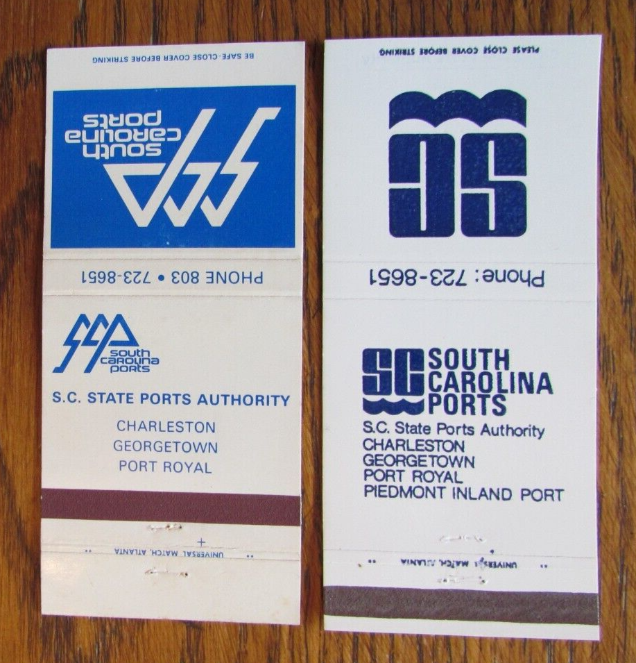 PORT MATCHBOOK COVERS: SOUTH CAROLINA PORTS CHARLESTON GEORGETOWN PORT ...