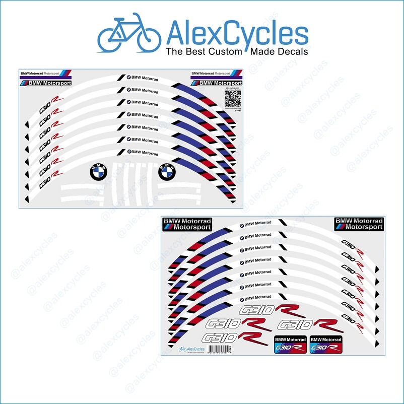 BMW G310R Motorrad Stickers Motorsport Laminated Wheel Rim Decals ...