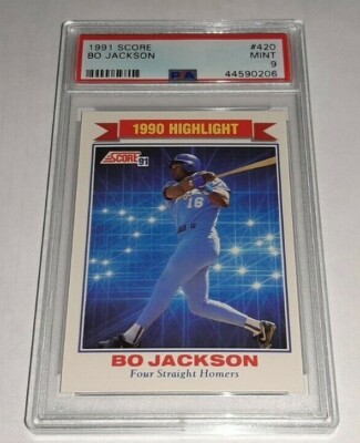 1991 Score #420 Bo Jackson 1990 Highlight Card Graded PSA 9 Mint Low ...
