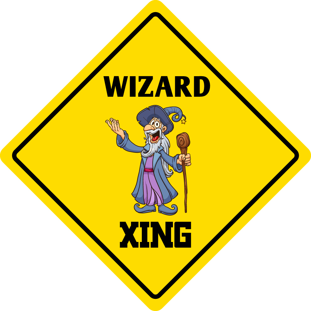 *Aluminum* Wizard Crossing Funny Metal Novelty Sign 12"x12" | eBay