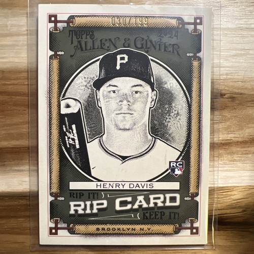HENRY DAVIS (/199) *USED* 2024 Topps Allen & Ginter RIP CARD ROOKIE ...