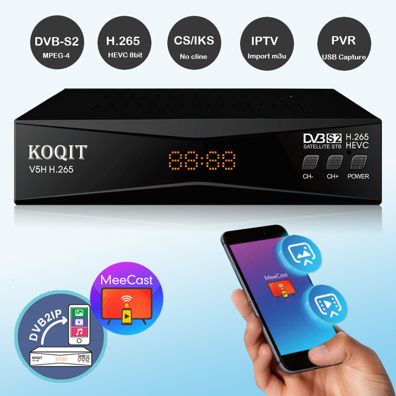 FTA Satellite Receiver Decoder Finder H265 DVB S2 Media Streaming ...