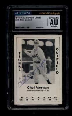 1979 TCMA DIAMOND GREATS #381 CHET MORGAN JSA GRADED AUTOGRAPH 8 NM ...