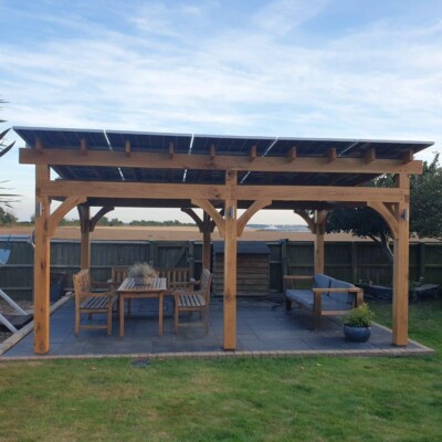 Oak Lean to 5m x 3.5m Handmade Free Standing For Solar Panels or Roof ...