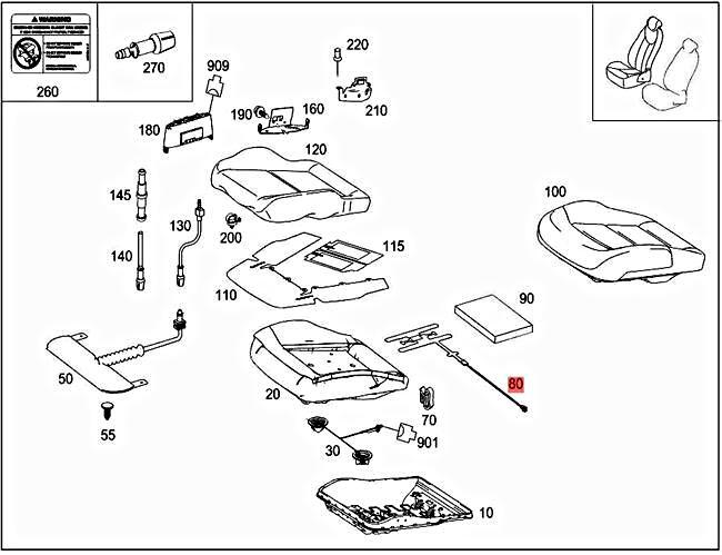 Genuine MERCEDES S212 W212 W463 Child seat recognition Sensor mat ...