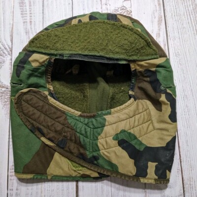 US Military Issued Woodland Camo 7-1/4 Insulating Cold Weather Helmet ...