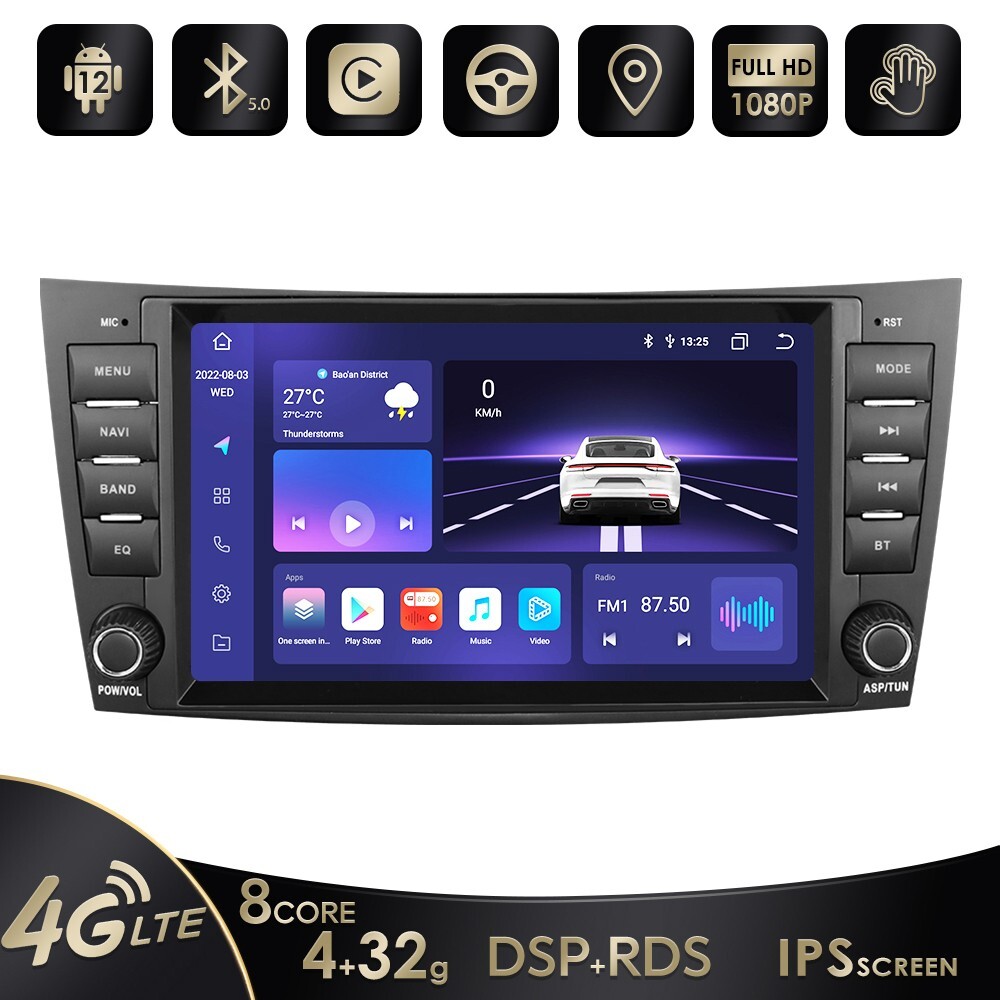 Fit Mercedes Benz E Class W211 E55AMG E320 E350 CarPlay Stereo Radio ...