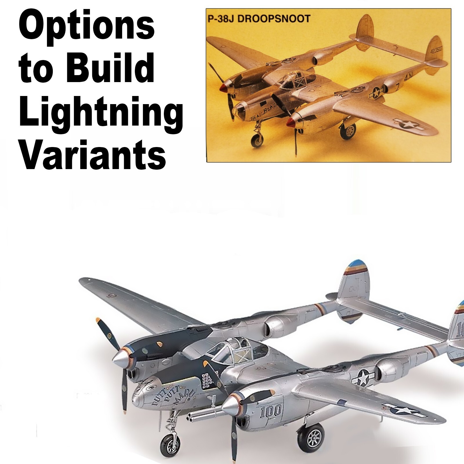 ACADEMY 12282 1/48 P-38E/J/L LIGHTNING KIT | eBay