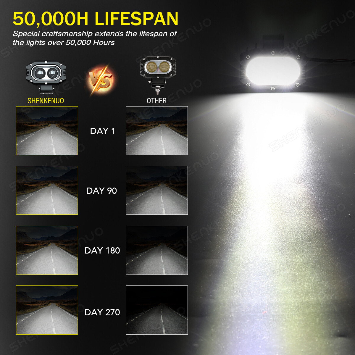 1Pc 4inch 30W LED Spot Beam Cube Fog Work Lights Pods Off Road SUV ATV ...