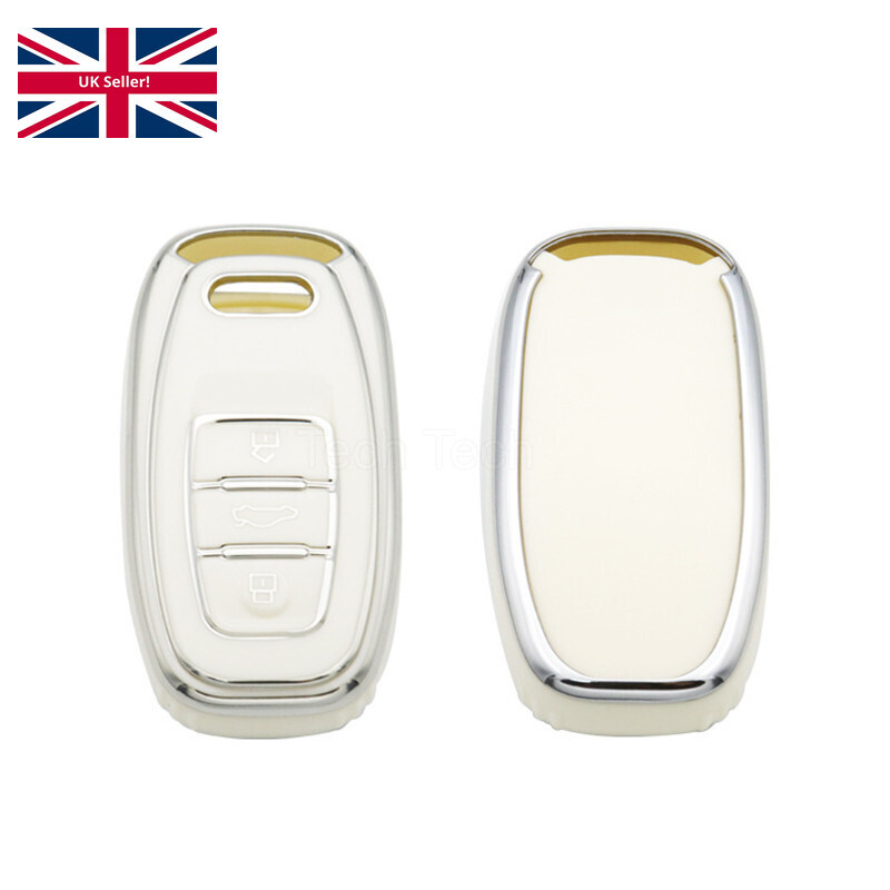 Key Fob Cover Case Ivory FITS Audi A4 A4L A5 A6 A6L Q5 S5 S7 Protect ...