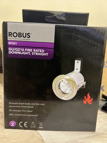 Robus RF201 SC Gu/GZ10 Downlight Straight Brushed Chrome Single Clip 78 ...